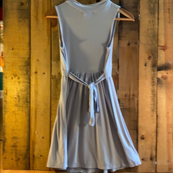 Timing | Dresses | Euc Timing Grey Dress Deep V With Back Tie | Poshmark